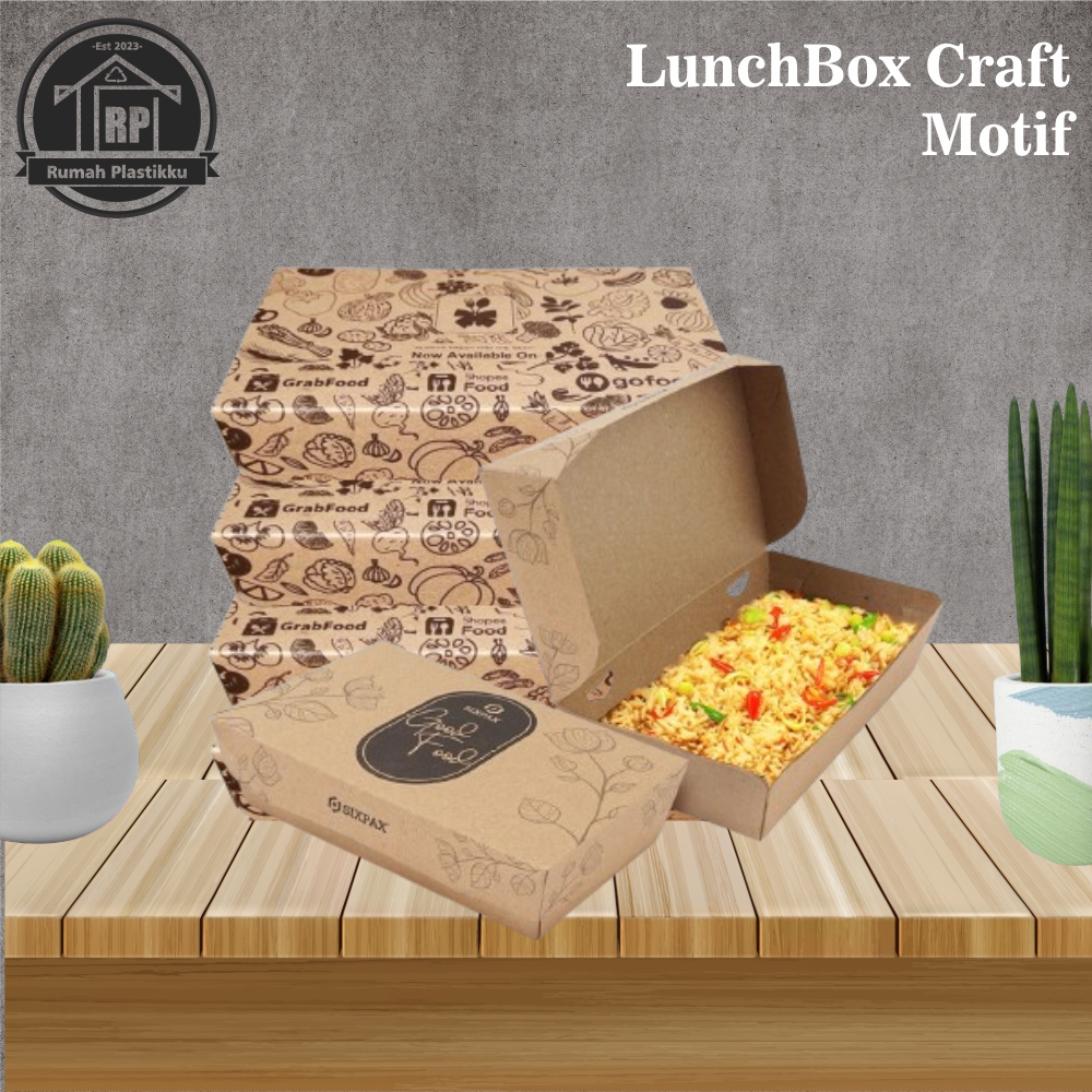 Jual [Motif] Paper Lunch Box Craft / Lunch Box Motif / Box Kertas ...