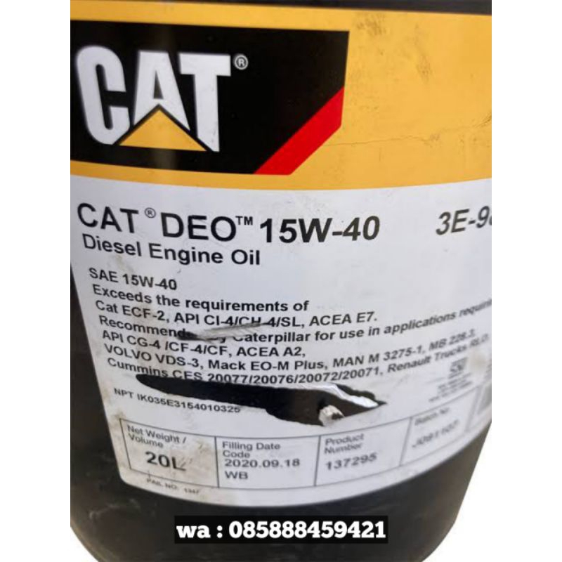 Jual CATERPILLAR CAT DEO 15W-40 ( 20 liter ) | Shopee Indonesia