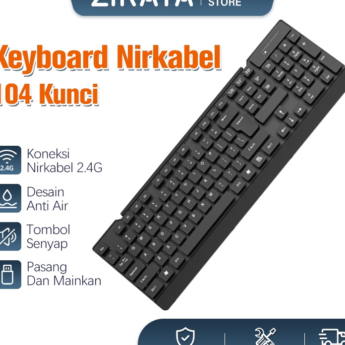 Jual Gila ZIRAYA Keyboard Wireless 24GHz Matte Keyboard Nirkabel ...