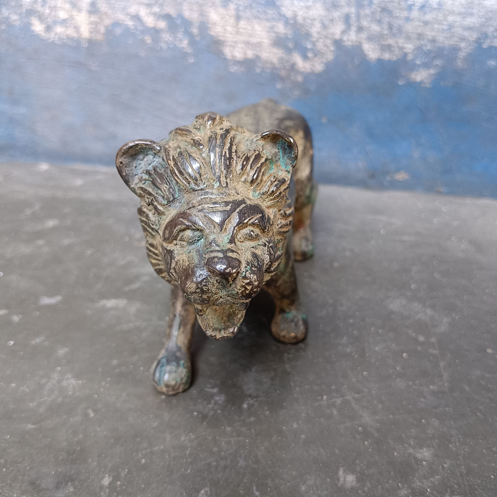 Jual Patung Arca Animal Singa warna Hitam Bahan Kuningan Antik Unik ...