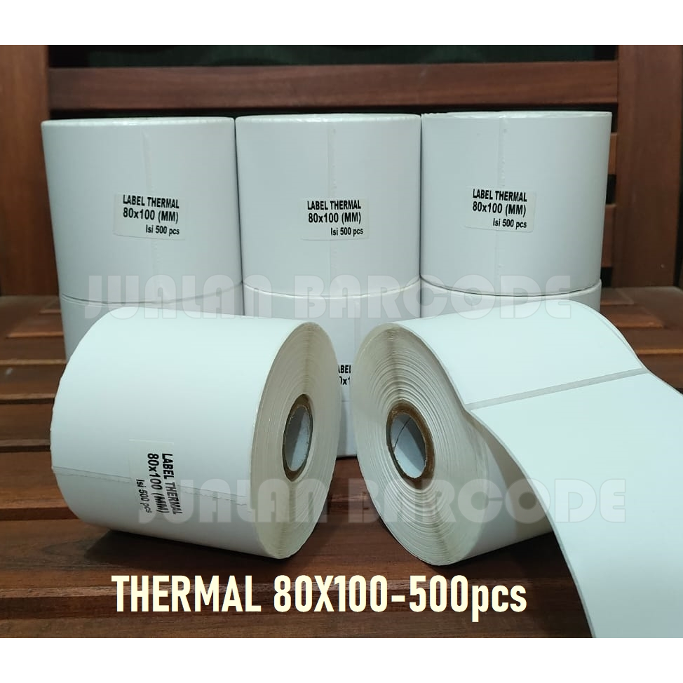 Jual Label Barcode 80 x 100 Kertas Sticker Thermal 80x100 mm ( 500 pcs ) | Shopee Indonesia
