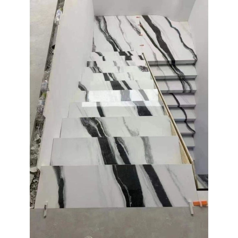 Jual Granit keramik anak tangga motip marmer putih hitam corak. size ...