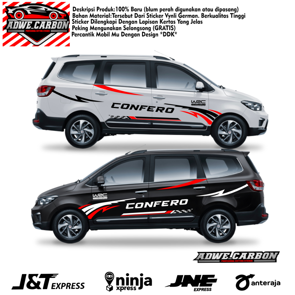Jual Stiker Mobil Wuling Confero airev fomo alvez almaz Sticker Cutting ...