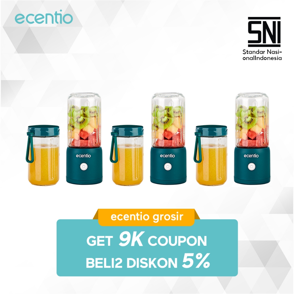Jual 【grosir】ecentio blender mini blender portable 380ml USB 8 Mata Pisau 304 stainless steel 2 ...
