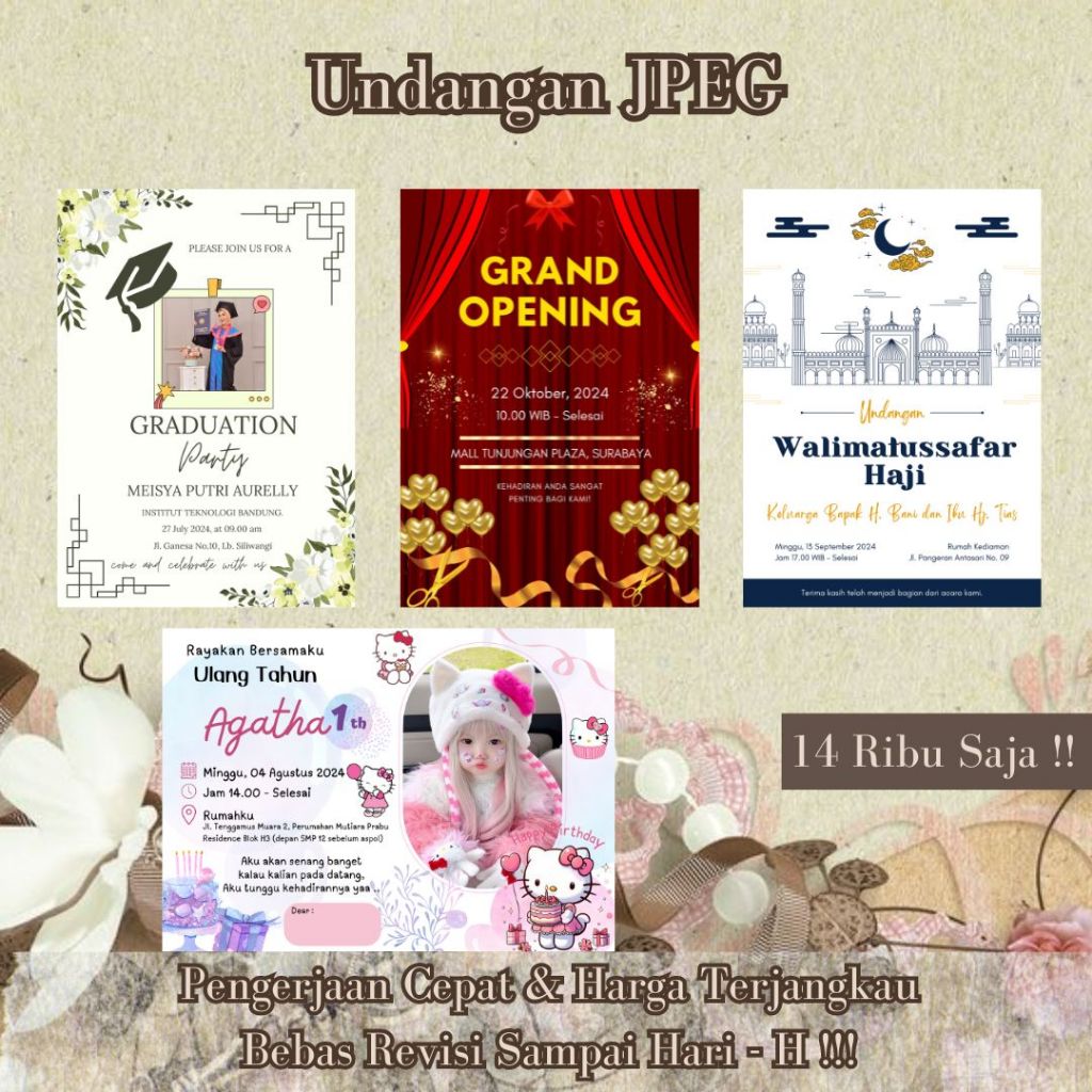 Jual Undangan Digital Event bentuk Gambar JPG Elegant Keren Menarik ...