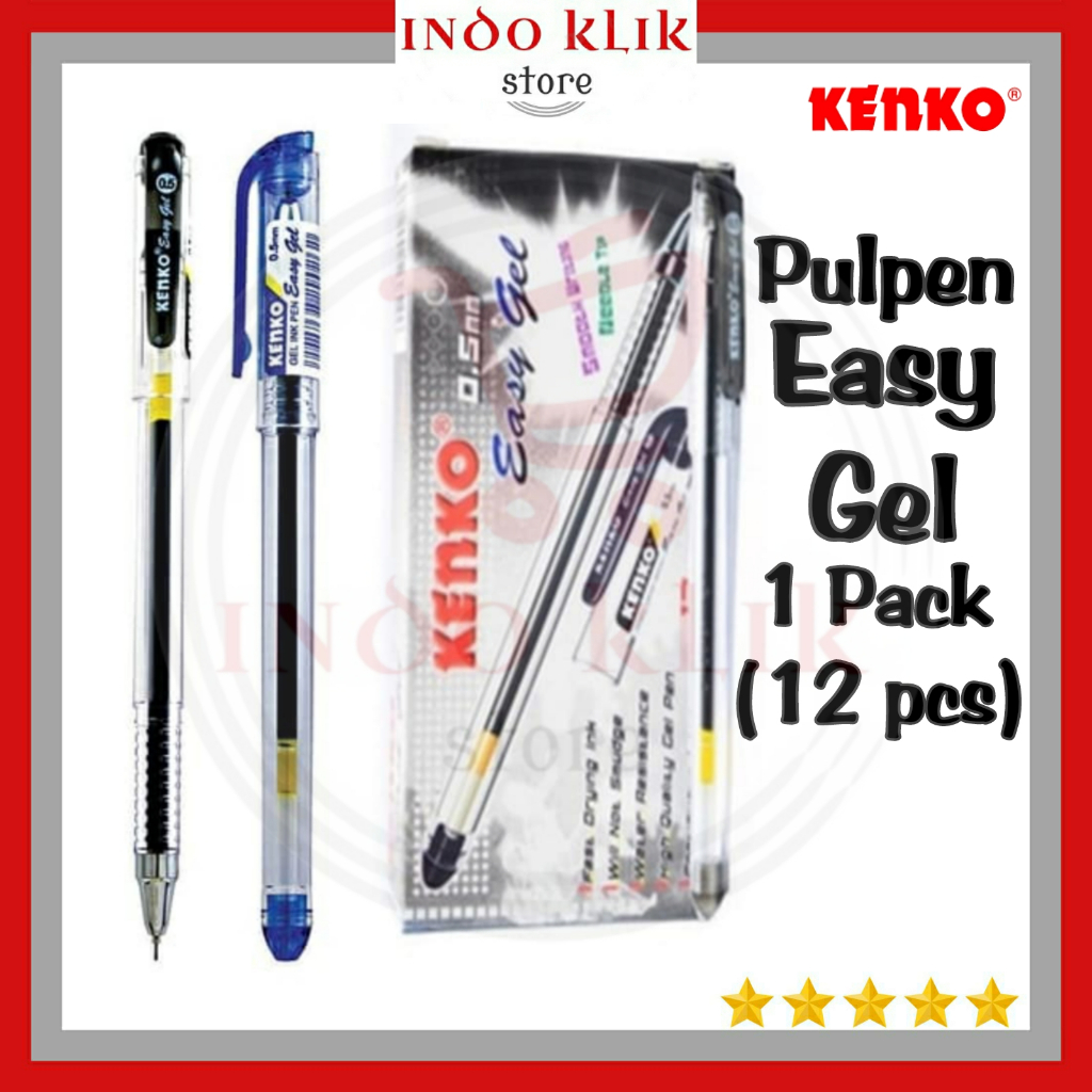 Jual Pulpen Easy Gel Kenko / Ballpoint Gel 0.5 mm / Pen Lancip Cair Murah | Shopee Indonesia