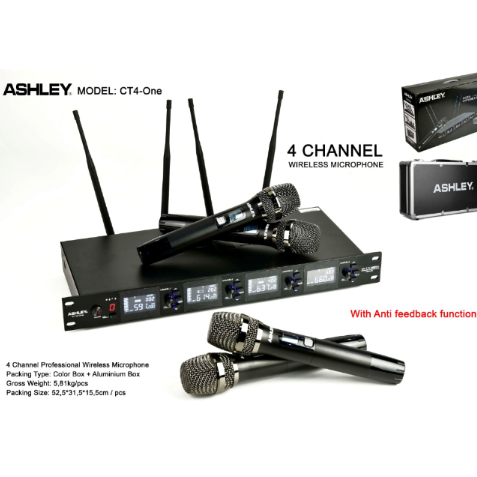 Jual Mic Wireless ASHLEY CT ONE FOUR Handle Clip On Meja | Shopee Indonesia