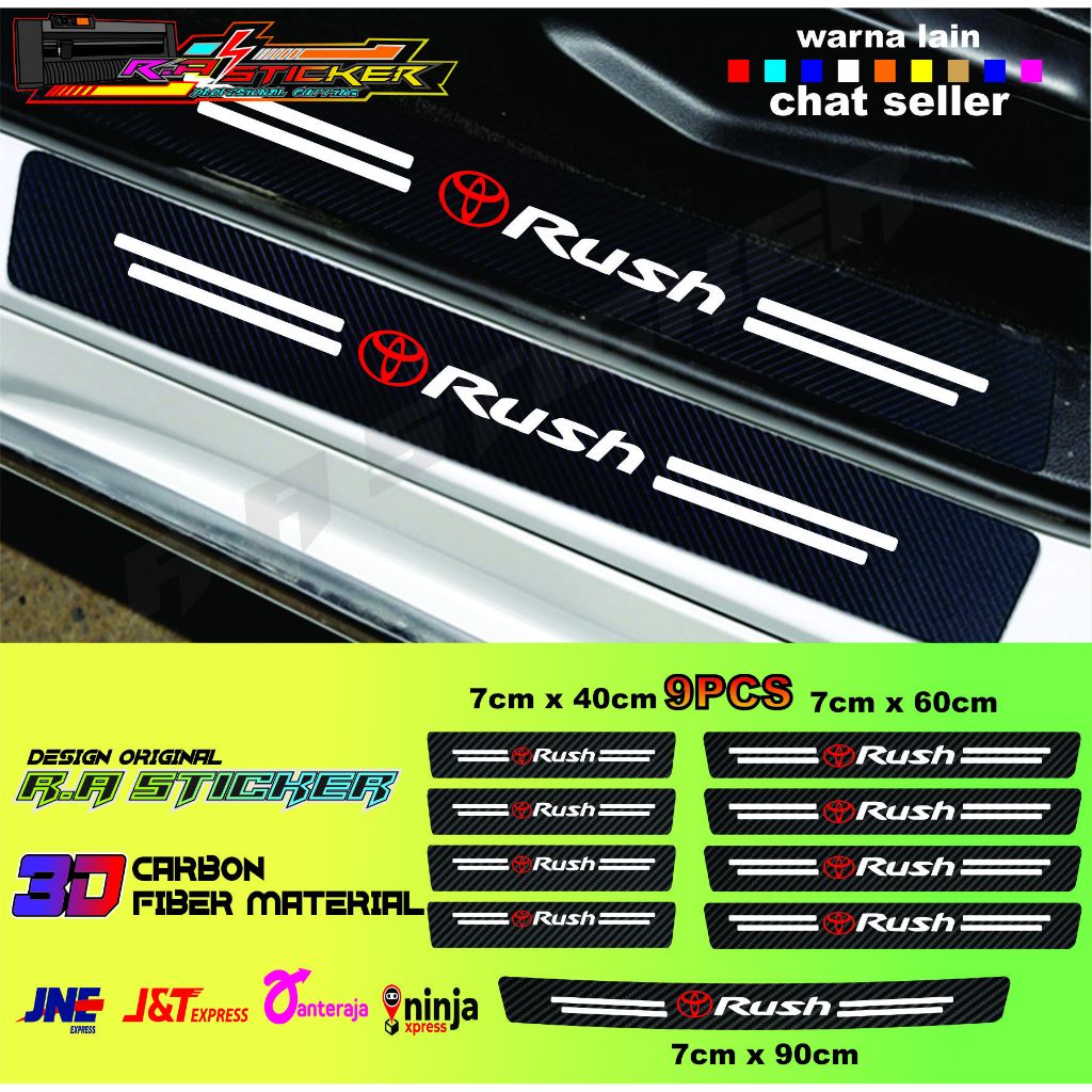 Jual stiker carbon 3D mobil rush pelindung ambang pintu dari pijakan ...