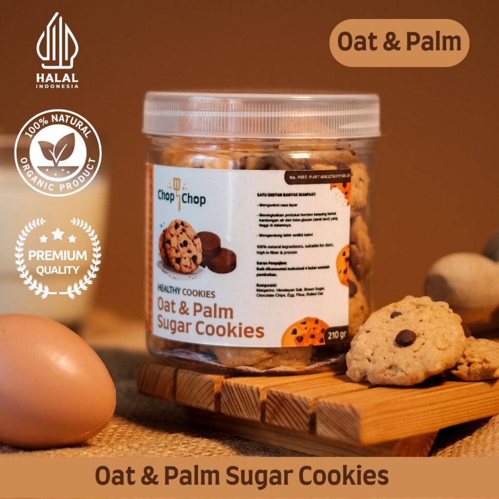 Jual Oat & Palm Sugar Cookies Chop Chop - Cookies Sehat Rendah Kalori ...