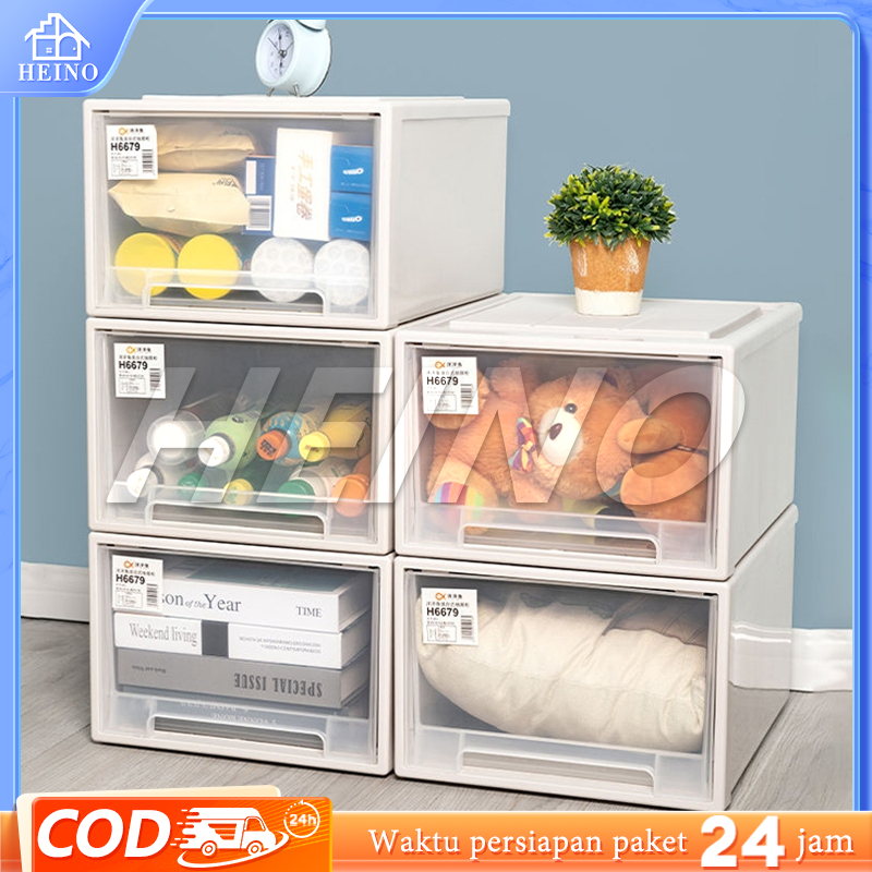 Jual HEINO Laci Plastik Susun Lemari Pakaian Plastik Kotak Penyimpanan ...