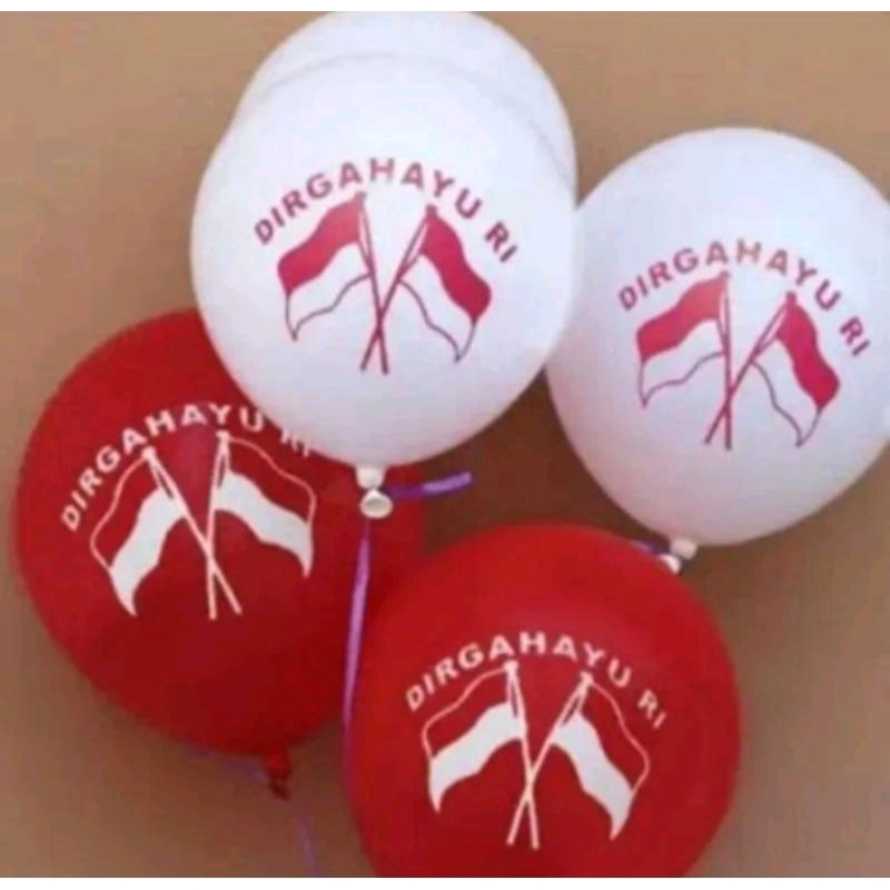 Jual balon merah putih kemerdekaan 17 Agustus tiup besar | Shopee Indonesia