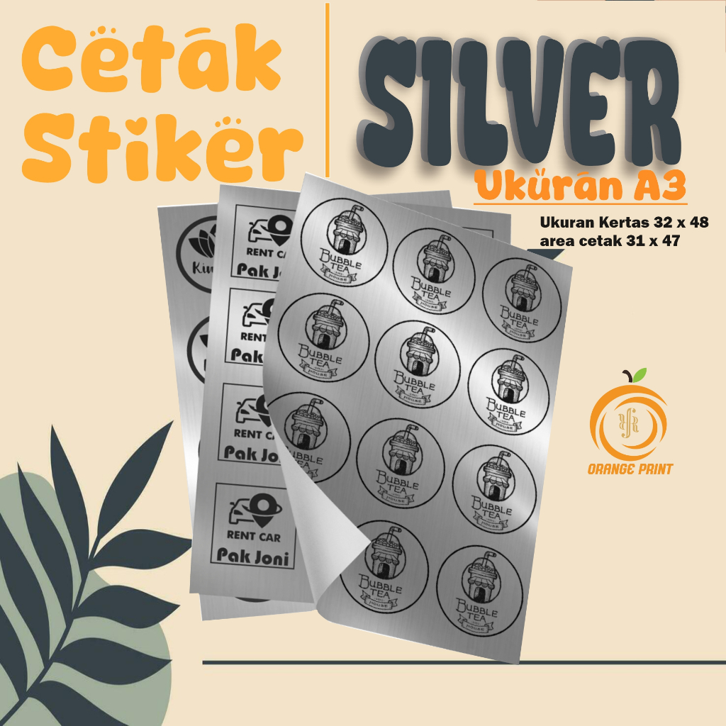 Jual CETAK STIKER SILVER / CETAK STIKER A3 / CETAK LABEL KEMASAN ...