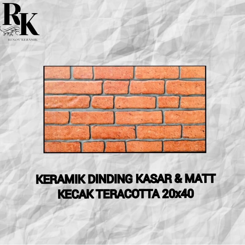 Jual KERAMIK DINDING KASAR & MATT KECAK TERACOTTA 20x40 | Shopee Indonesia