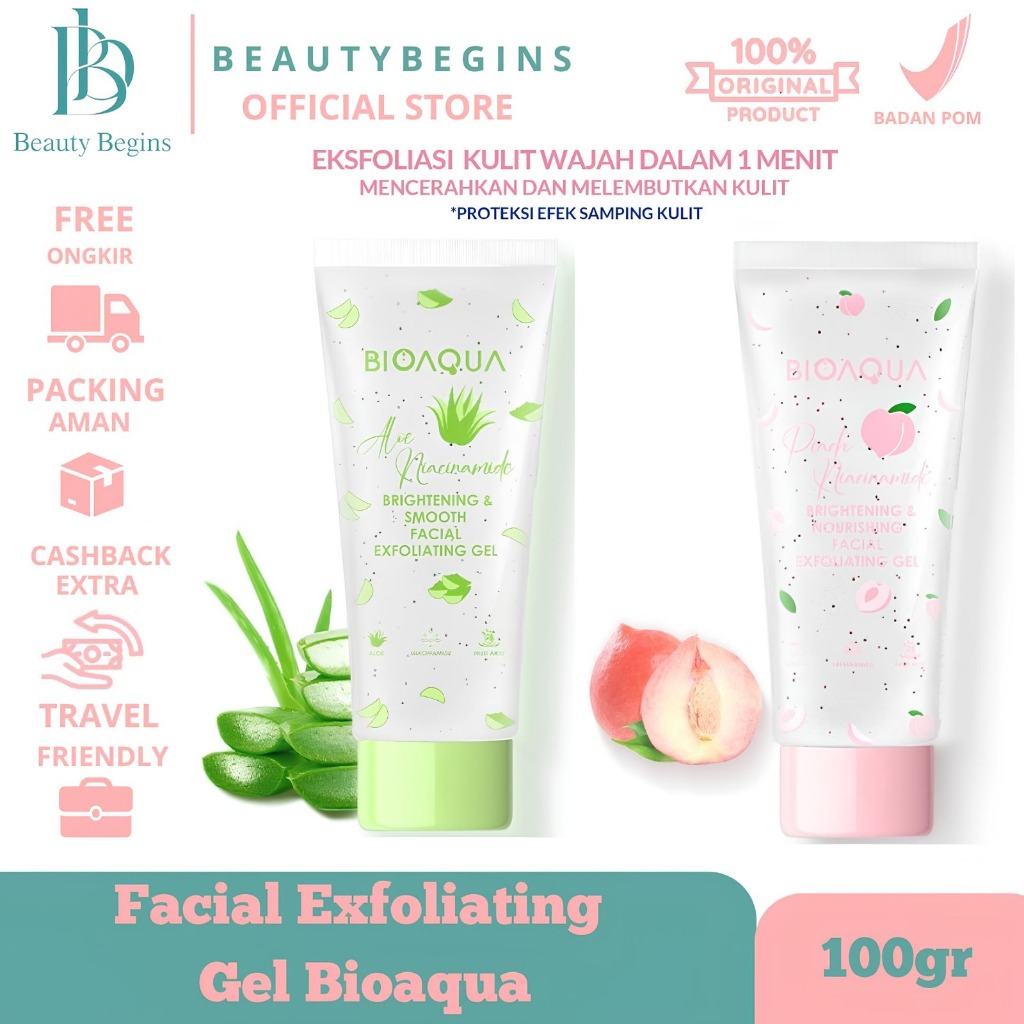 Jual BB - [BPOM] BIOAQUA Scrub Wajah Peeling Gel Niacinamide ...