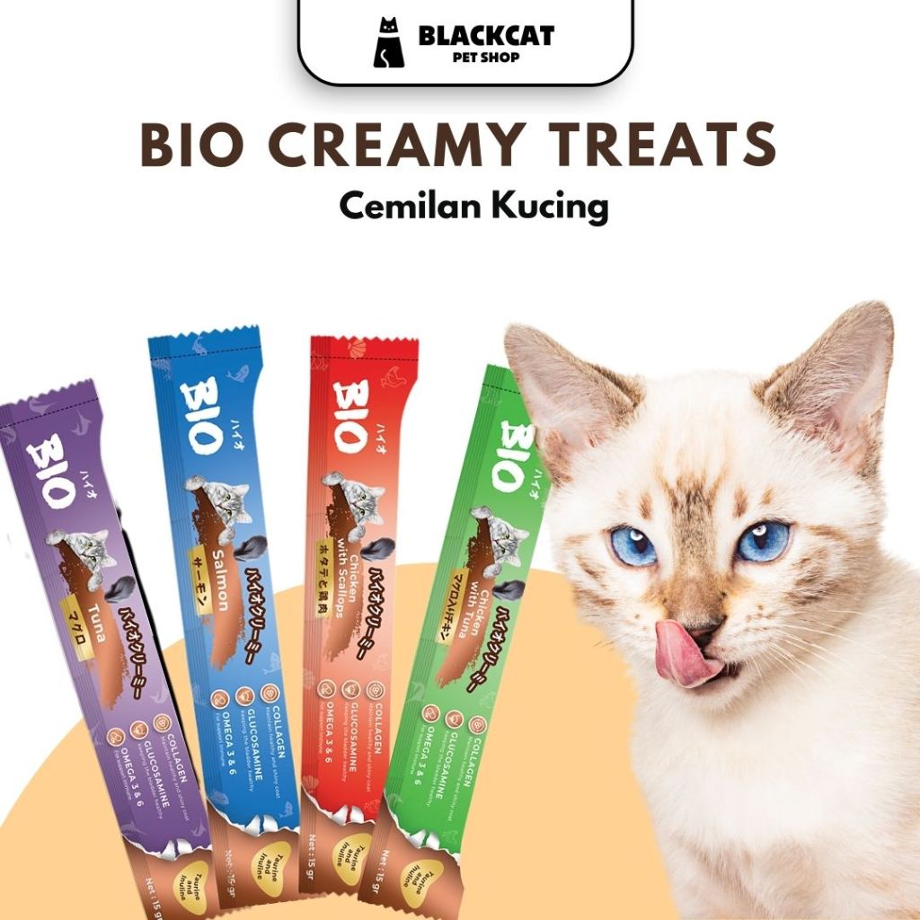 Jual Snack Kucing Bio Creamy Treats 60gr Isi 4 Makanan Kucing Basah Bio ...