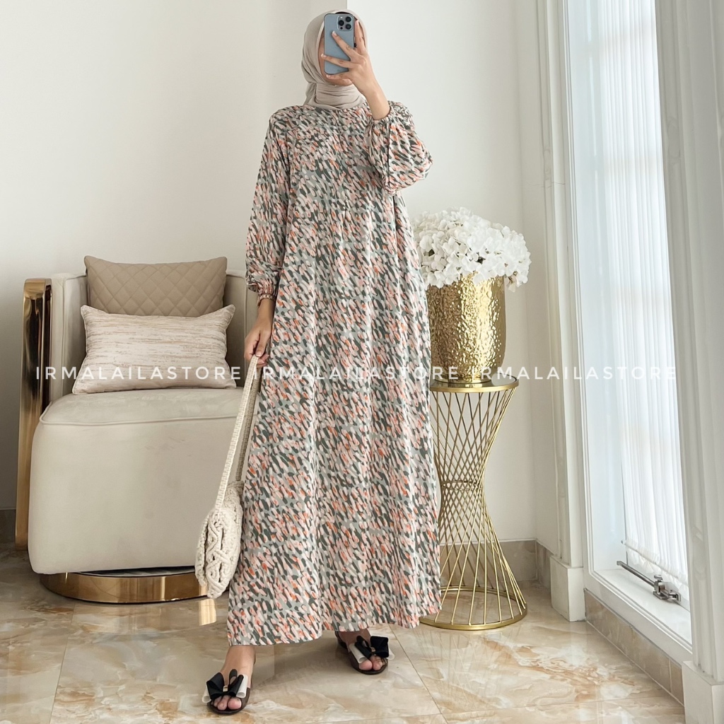 Jual Irmalaila - Daster Tangan Panjang Gamis Dress Wanita Cantik Rayon ...