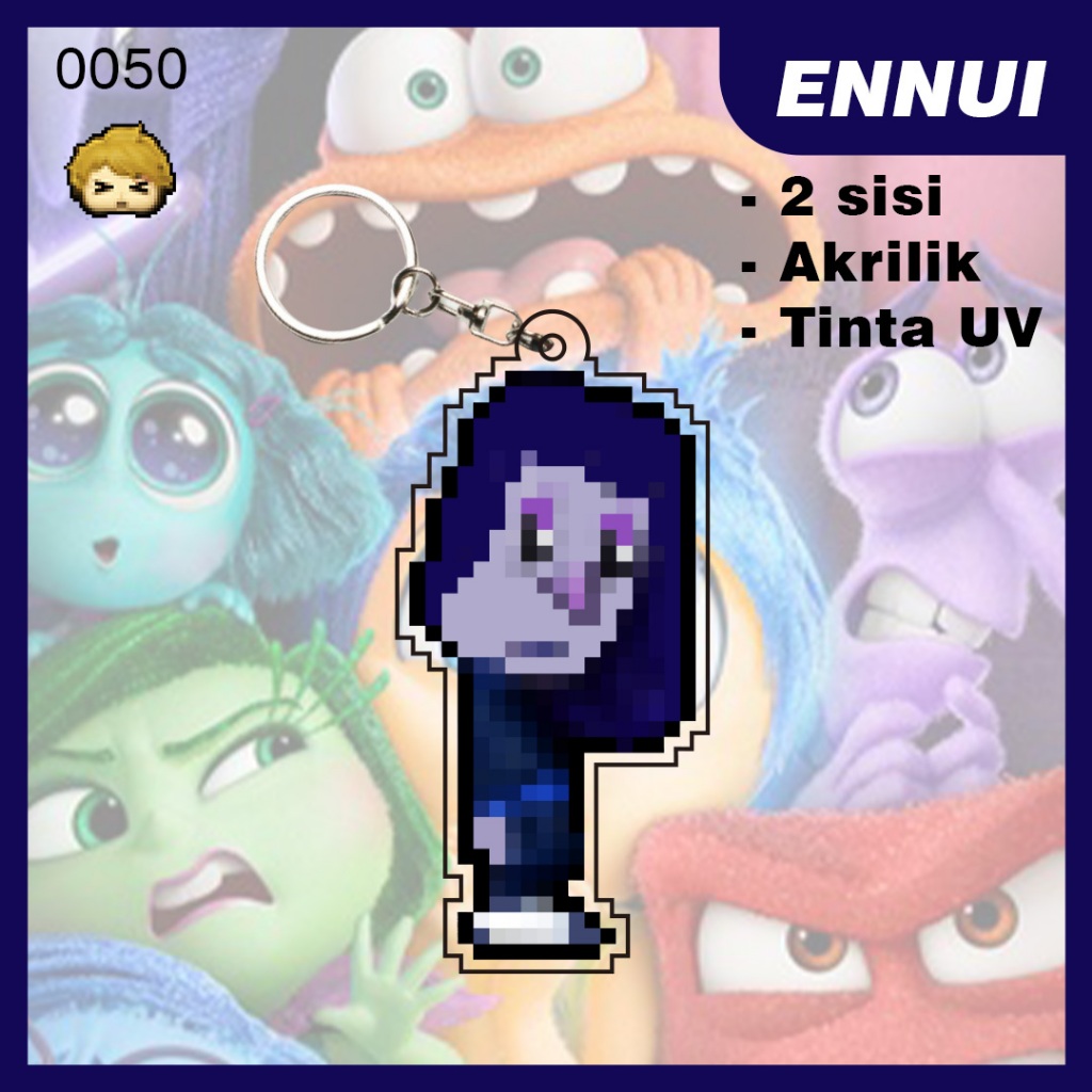 Jual Keychain Pixel Inside Out 2 - Ennui - 50, Gantungan Kunci Akrilik ...