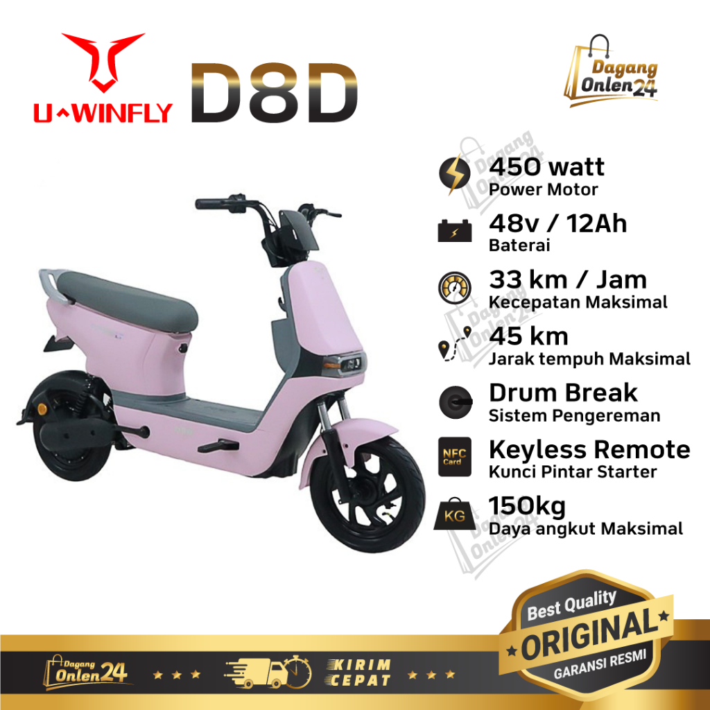 Jual Sepeda Listrik Uwinfly D8D 450 watt Garansi Resmi | Shopee Indonesia