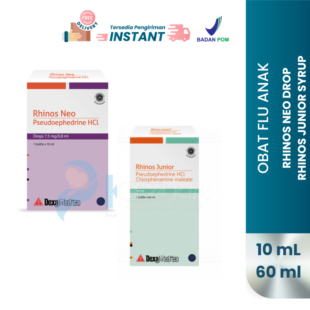 Jual Rhinos Neo Drop 10ml - Rhinos Junior Syrup 60ml Pereda Flu Anak ...