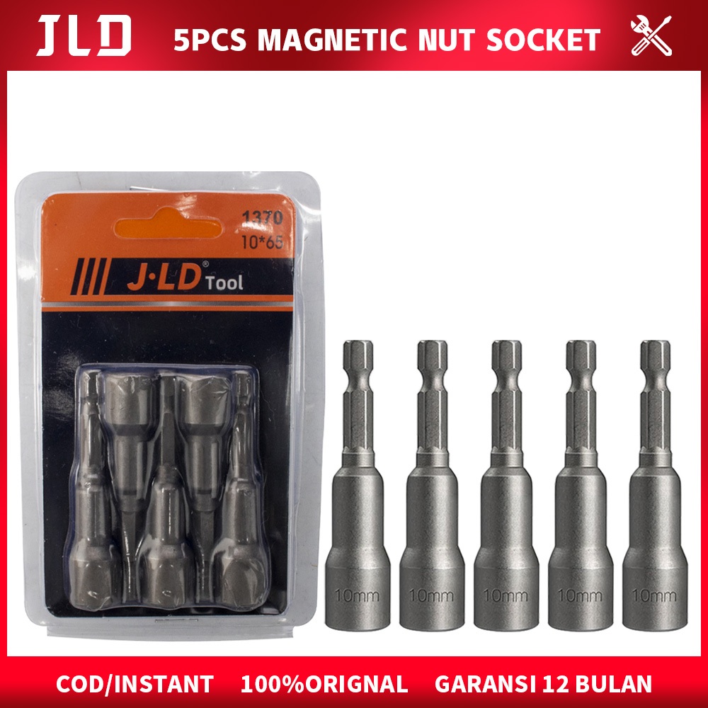 Jual JLD 5Pcs Mata Shock 8-10MM Kunci Socket Magnetic Hex Power Nut Bor Drill Mata Bor Impact ...