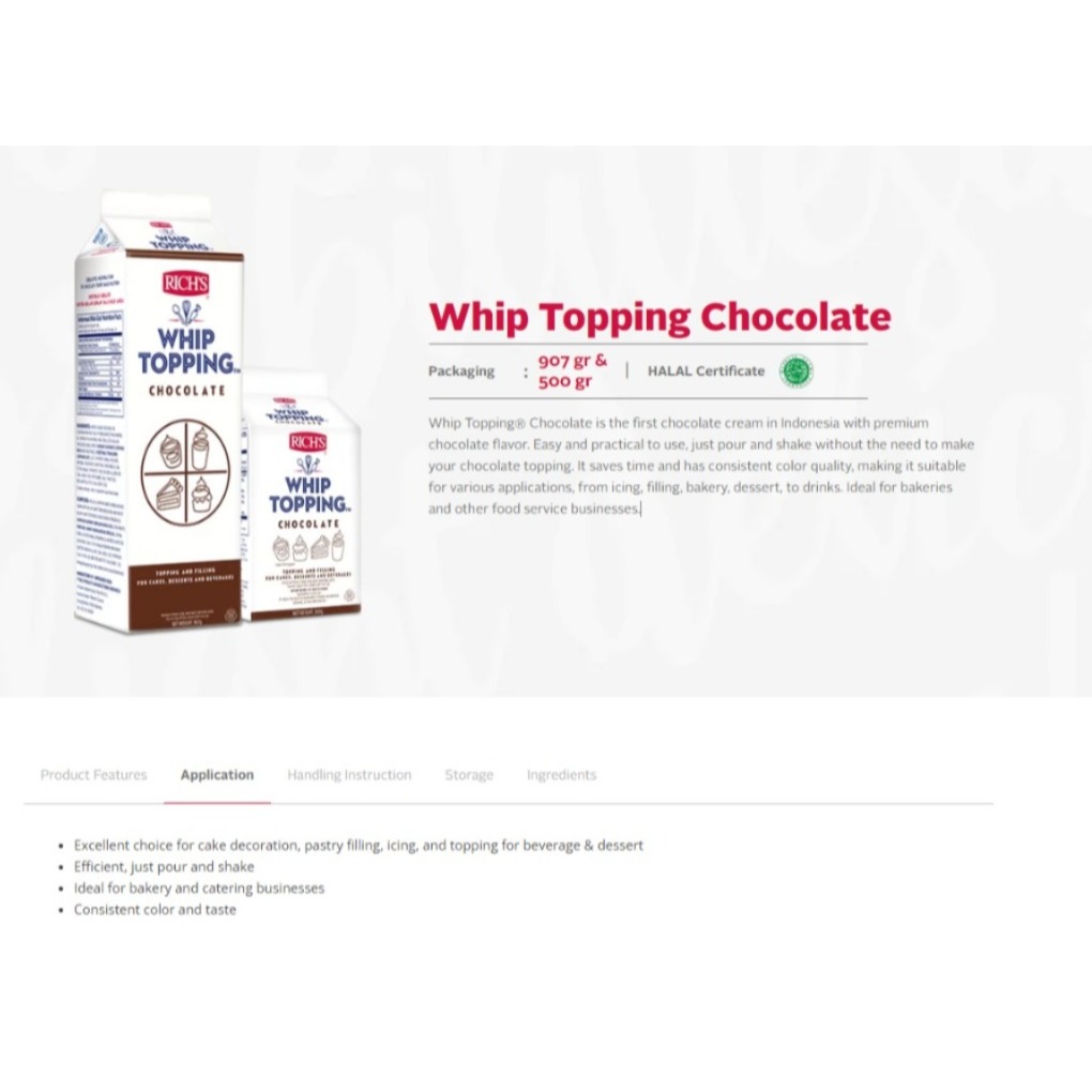 Jual Rich's Whip Topping Chocolate 500gr | Shopee Indonesia