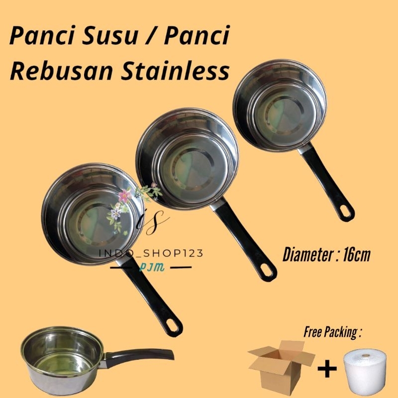 Jual FREE PACKING KARDUS Panci Susu Rebusan Air Kopi Rebus Stainless ...