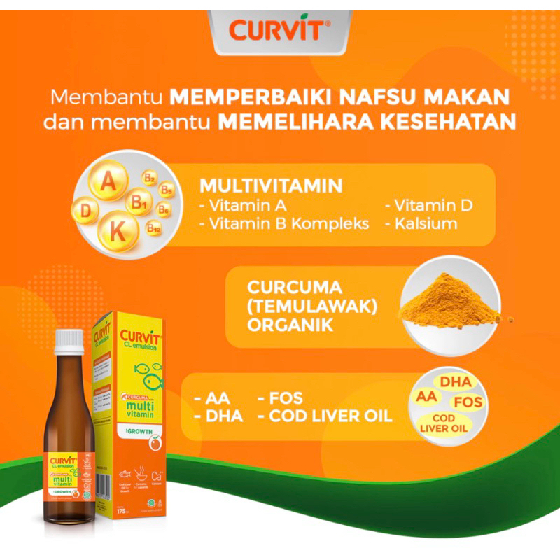 Jual CURVIT CL EMULSION 175 ML ( Multivitamin dan suplemen nafsu makan ...