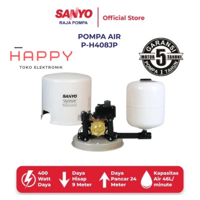 Jual POMPA SANYO PH-408 JP MADE IN JAPAN - SUMUR DANGKAL AUTO PH 408 JP ...