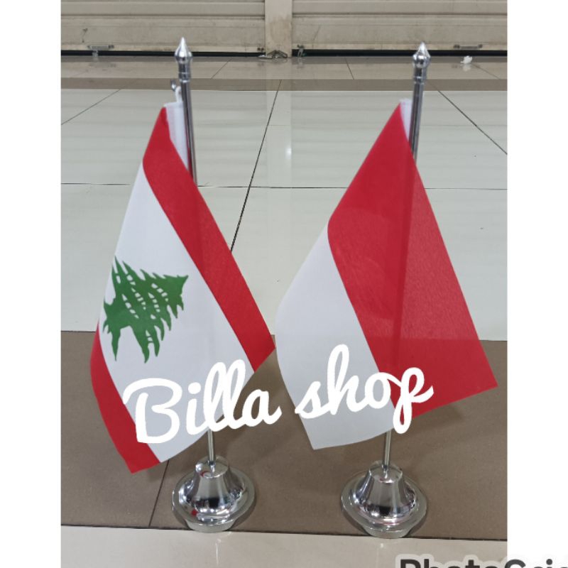 Jual Tiang Stenlis Meja + Bendera Indonesia Libanon | Shopee Indonesia