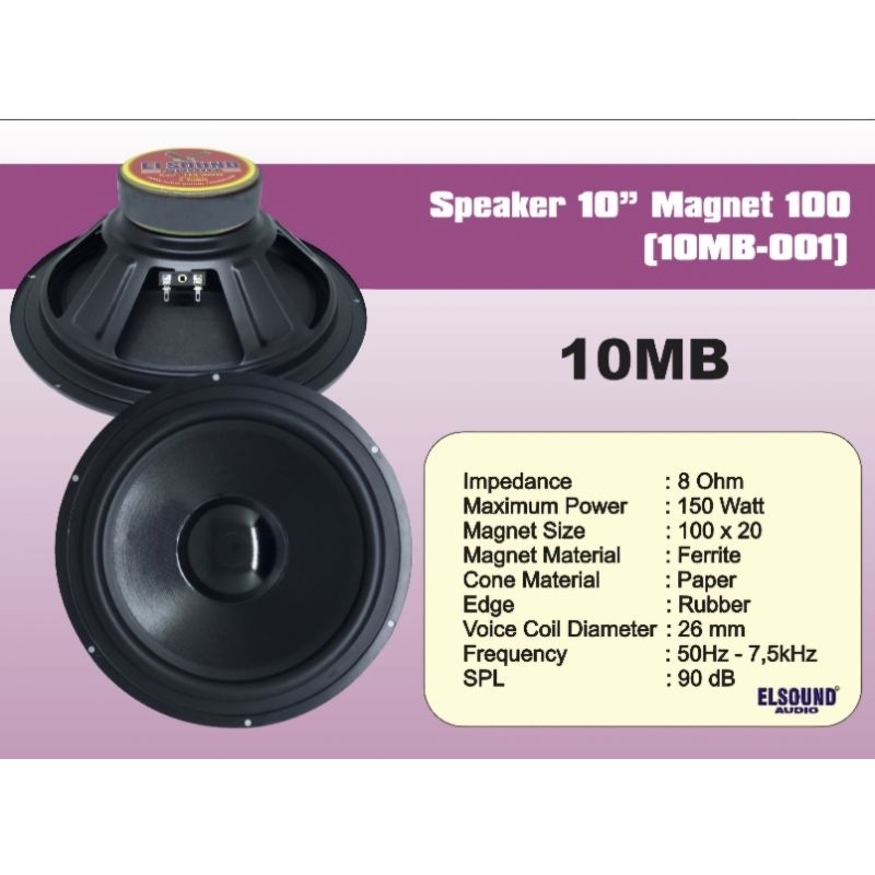 Jual Speaker El Sound 10MB 10 inch woofer original | Shopee Indonesia