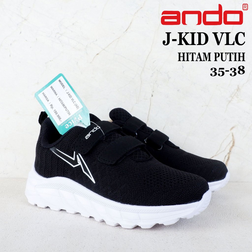Jual Sepatu ANDO sekolah - J KID VELCRO & TIPO VELCRO & CORTEZ - Size ...