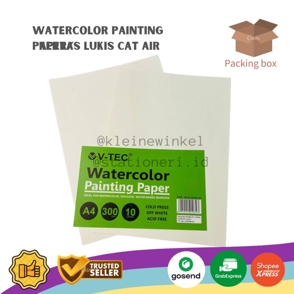 Jual V-tec Watercolor Painting Paper A4 / Kertas Lukis Cat Air / Cat ...