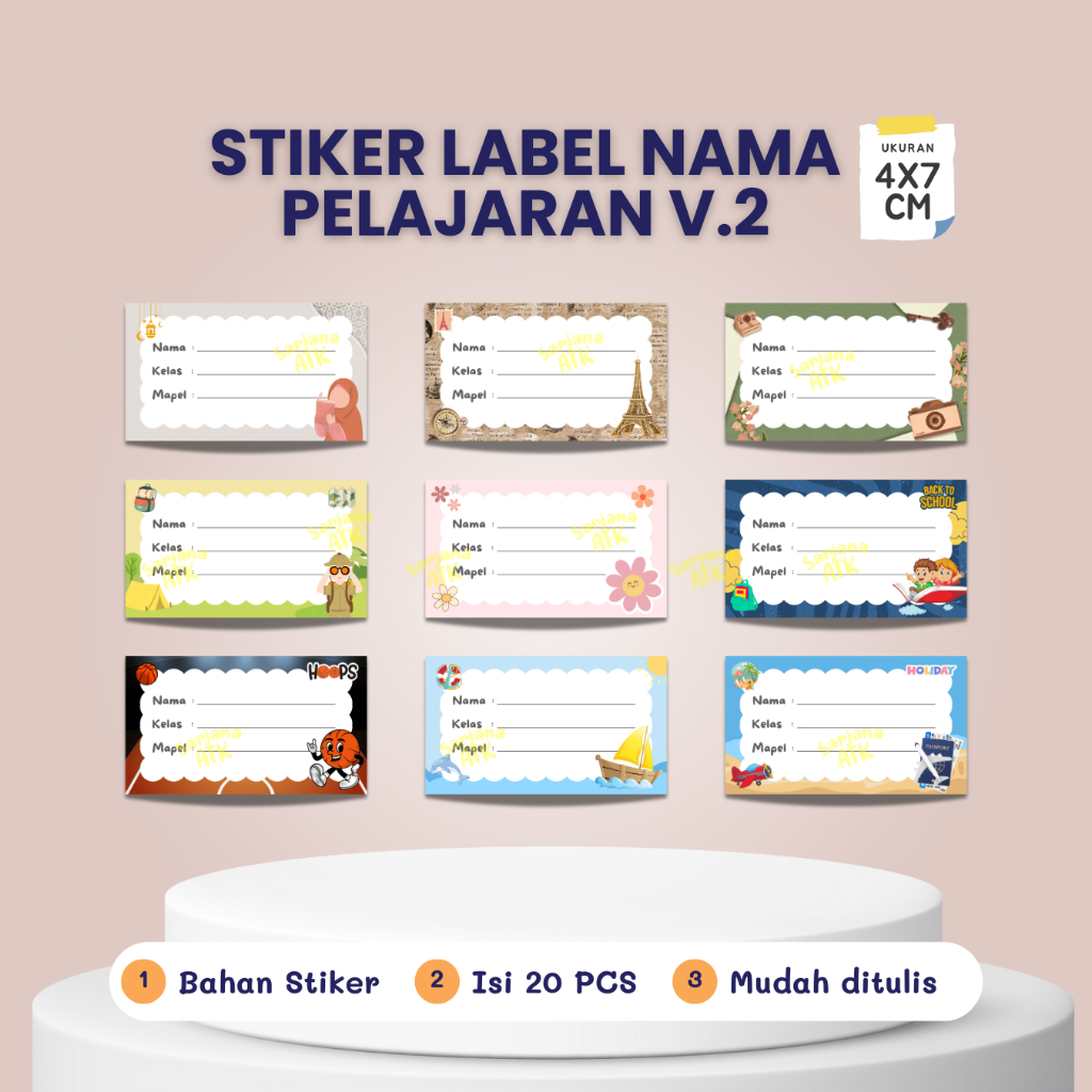 Jual Stiker Label Nama Buku Sekolah Karekter / Label Buku / Stiker Mapel / Stiker Buku Pelajaran ...