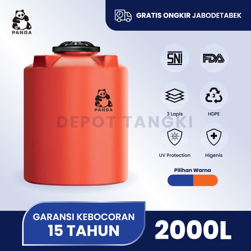 Jual Tangki Air Toren Air Tandon Air Panda 2000 Liter | Shopee Indonesia