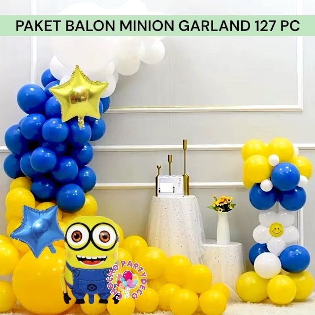 Jual Paket Balon MINION GARLAND 127 PC / Dekorasi Ulang Tahun Minions ...