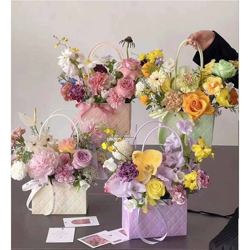 Jual Flower Packing Paper Bag Gift Box Tas Bouquet Flower Handbag ...