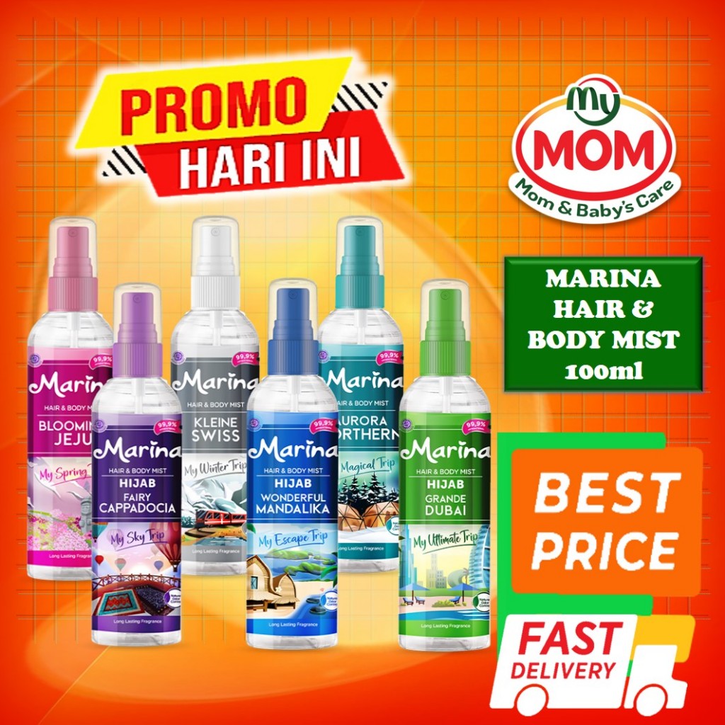 Jual Marina Hair & Body Mist Cologne 100Ml | Parfum Badan & Rambut ...