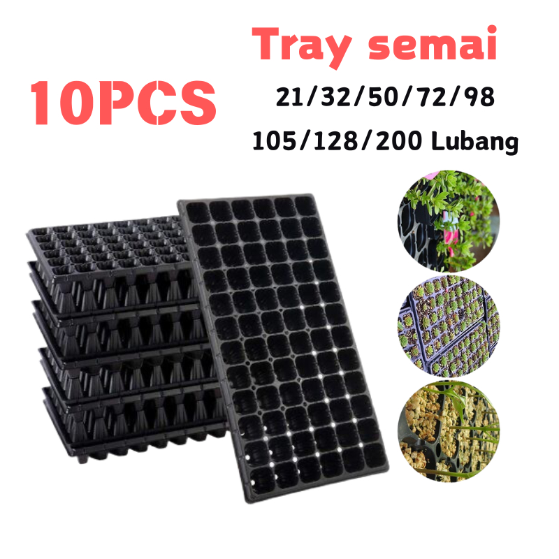 Jual [10pcs] 0.8MM Pot tray semai bibit 21/32/50/72/105/128/200 lubang ...