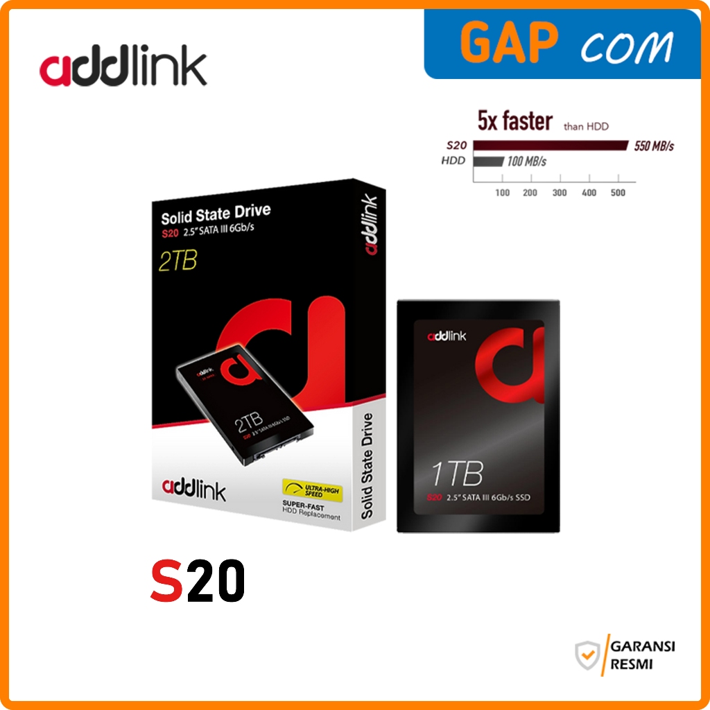 Jual SSD 256GB/512GB/1TB/2TB Addlink S20 SATA III 2.5" Internal PCs PS4 ...