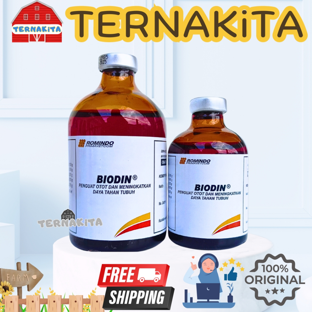 Jual BIODIN 50 ml 100 ml ROMINDO INJEKSI - Penguat Otot dan Peningkat ...