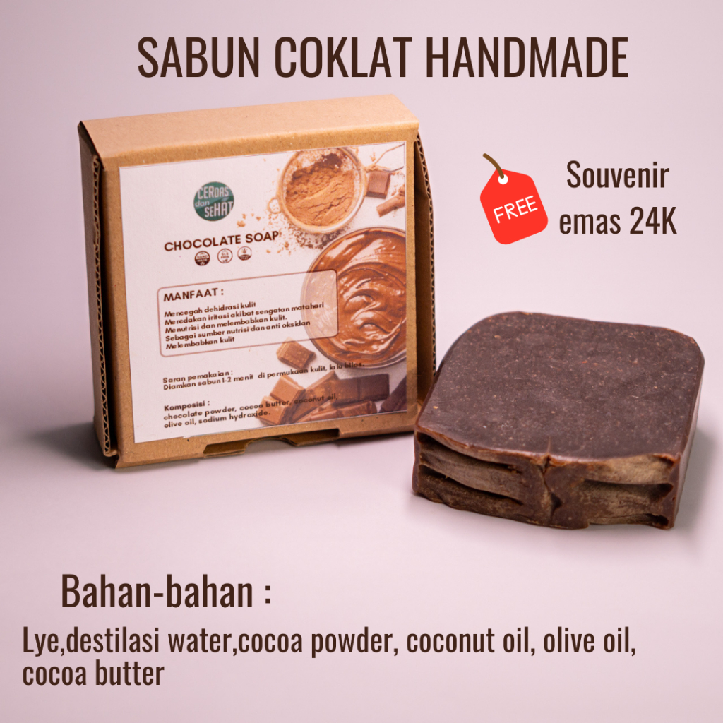 Jual Sabun coklat handmade chocolate soap FREE Emas 24K | Shopee Indonesia