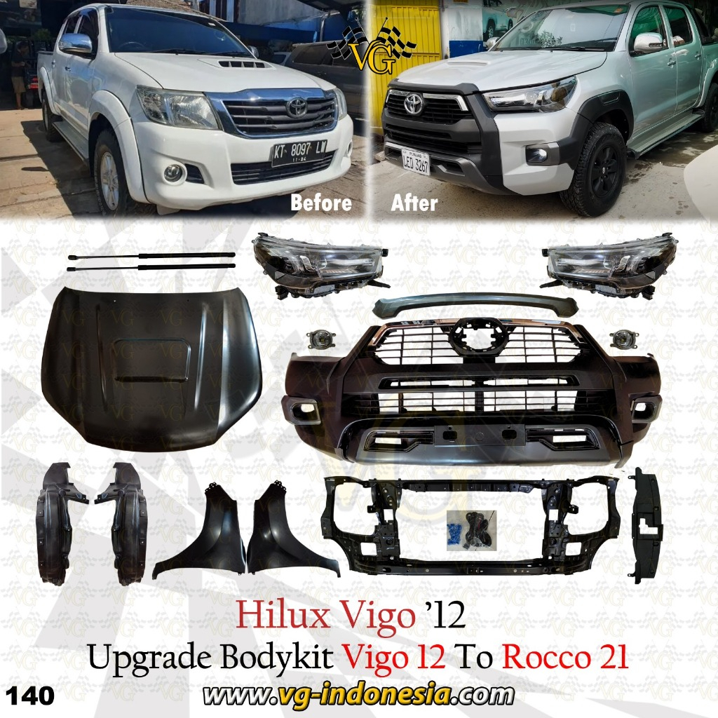 Jual BODYKIT HILUX VIGO UPGRADE TO ROCCO UPGRADE VIGO 2005-2014 KE ...