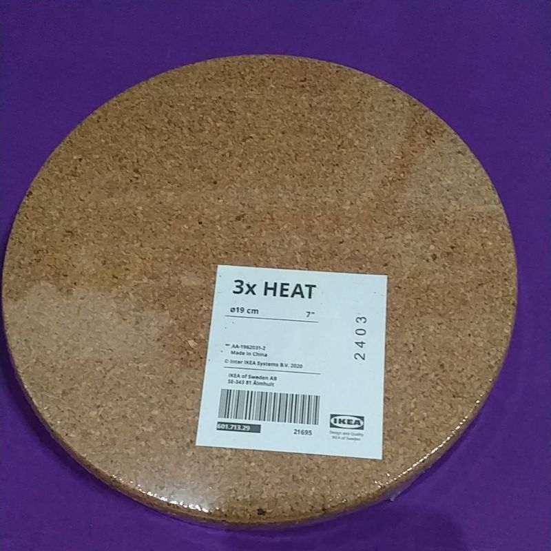 Jual IKEA HEAT alas panci alas panas bahan gabus 19 cm 3pc tatakan ...