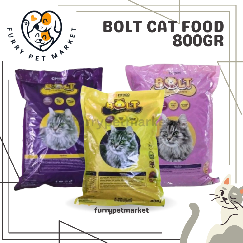 Jual BOLT Cat Makanan Kucing Tuna Salmon Ungu Kuning Pink [800GR ...