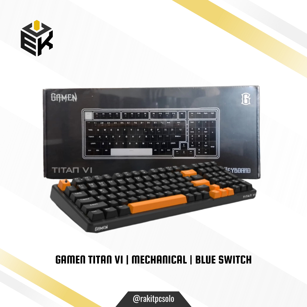 Jual Gamen Titan VI Full Size Keyboard Gaming Mechanical Blue Switch ...