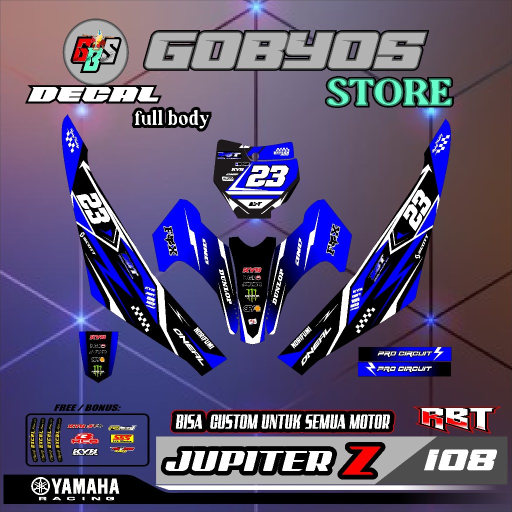 Jual Sticker DECAL RBT JUPITER Z MOTOR RBT BEBEK MODIF SUPERMOTO YZ CRF ...