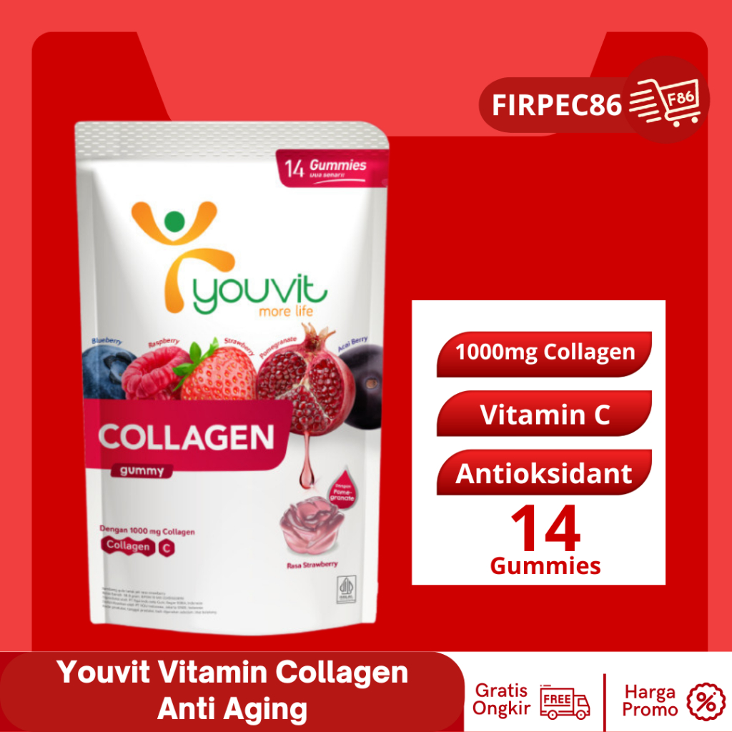 Jual YOUVIT x ERHA COLLAGEN 1000mg - Anti Aging Gummies - 14 Gummies ...