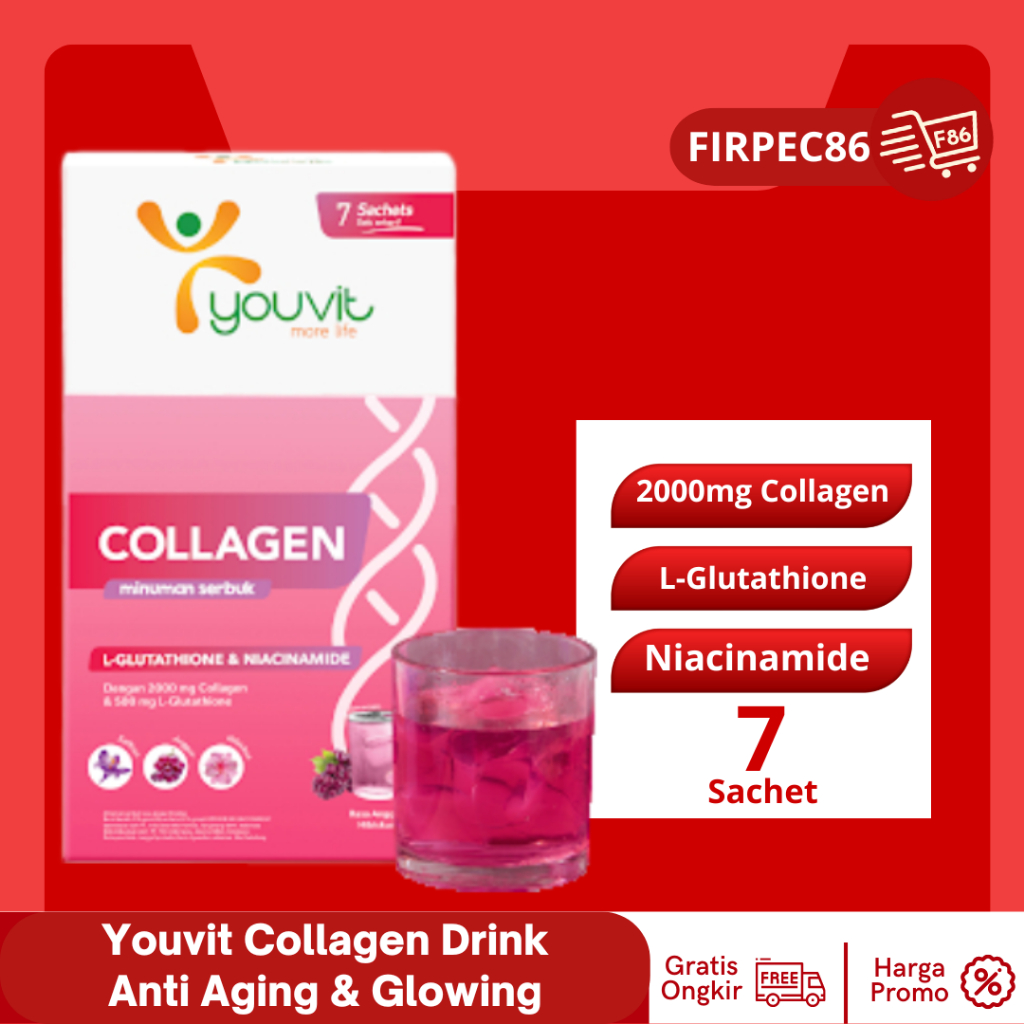 Jual Minuman Serbuk Collagen 14 Sachet 1 Box | Youvit Collagen Drink ...