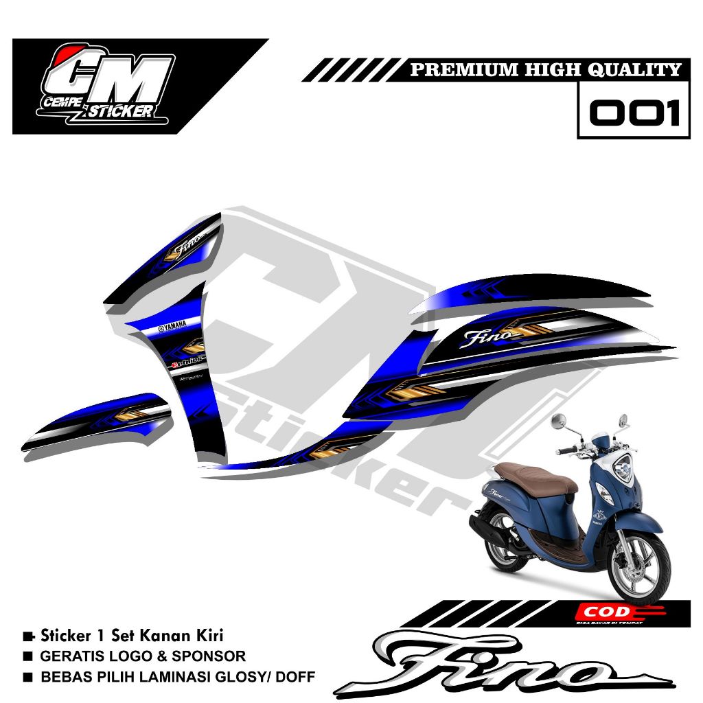 Jual Stiker Lis Variasi FINO GRANDE 125 Decal Striping Standar Fino ...