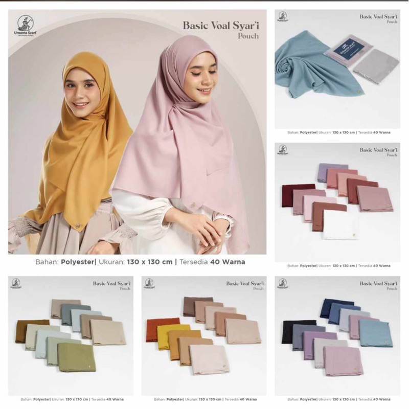 Jual Basic Voal Syar’i UMAMA Ukuran 130 X 130 Cm Free Pouch | Voal ...